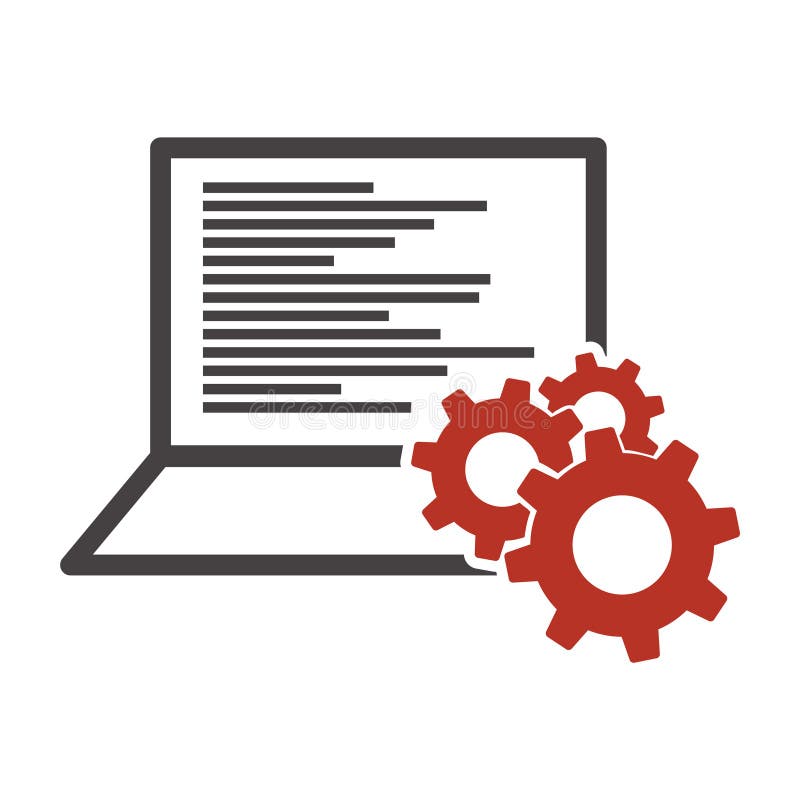 Laptop and Gears Icon, Service Notebook, Computer Repair Logo Template ...