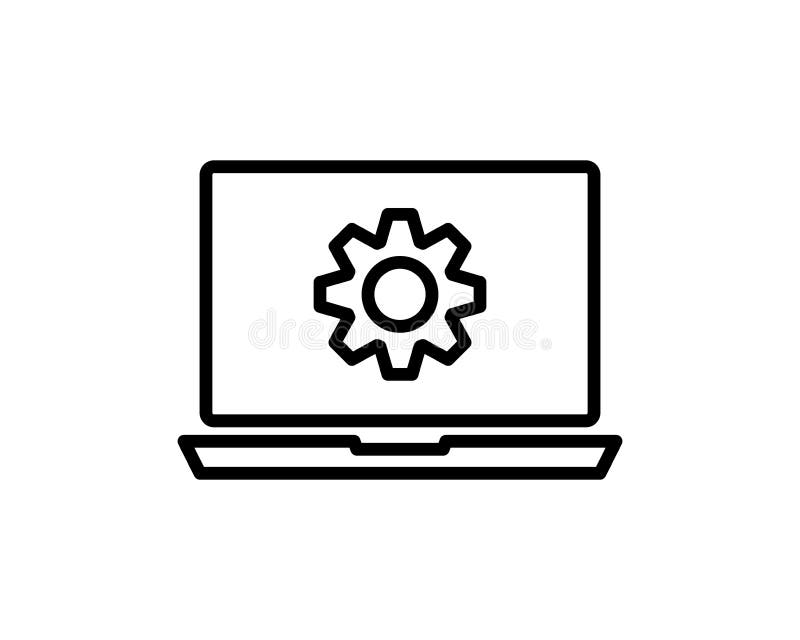 Laptop and Gears Icon with Update Screen. Update Process, Install New ...