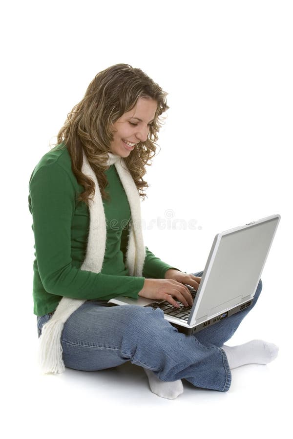 Laptop Girl stock photo. Image of computers, computer - 1708050