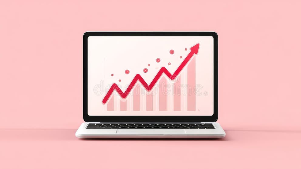 Laptop with Graph, Data Analysis for Market Trends and Business ...