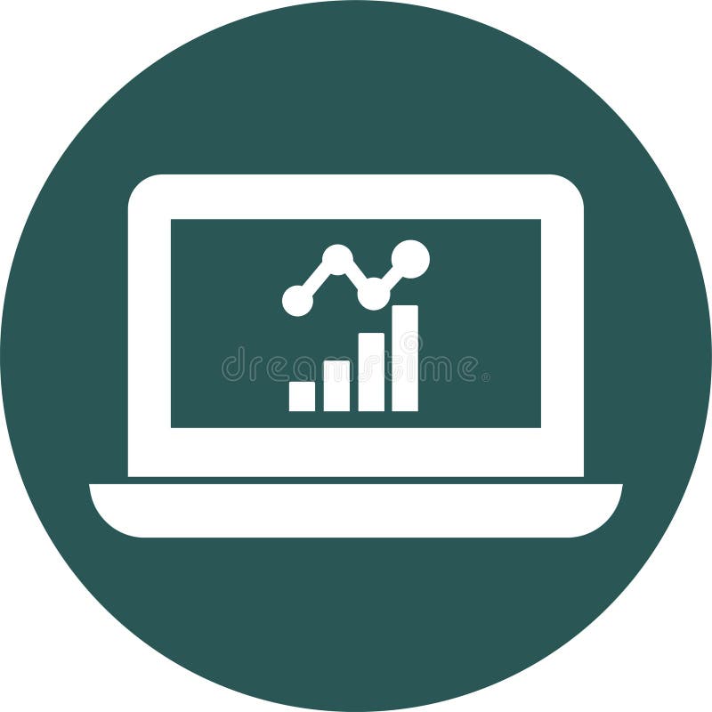 Laptop Graph Vector Icon that Can Easily Modify or Edit this is a ...