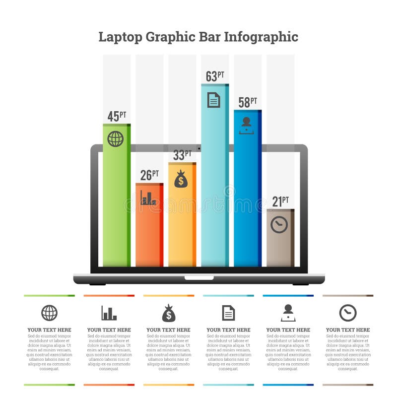 Laptop Graphic Bar Infographic Stock Vector - Illustration of vector ...