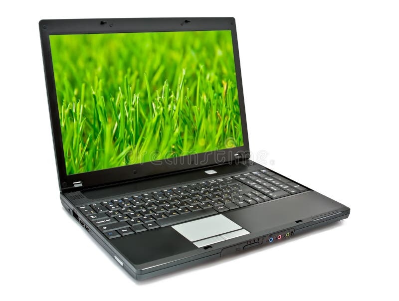 Green Grass Laptop stock image. Image of keyboard, information - 1206227