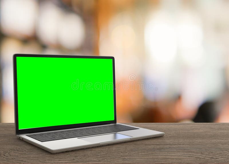 Laptop Green Screen, Background Green. Stock Illustration ...