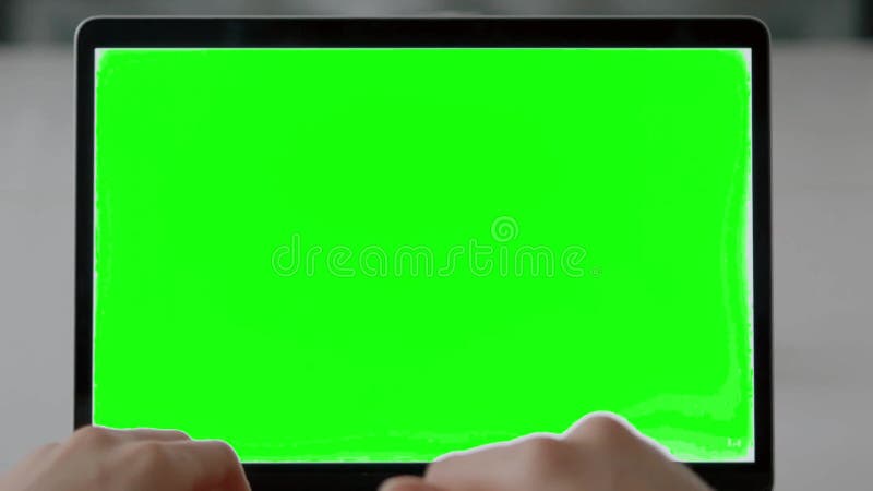 Laptop green screen stock video. Video of internet, background - 251660843