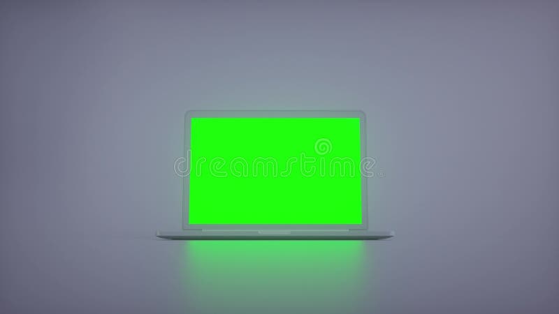 Laptop with Green Screen for Promotion or Website Showcase Stock ...