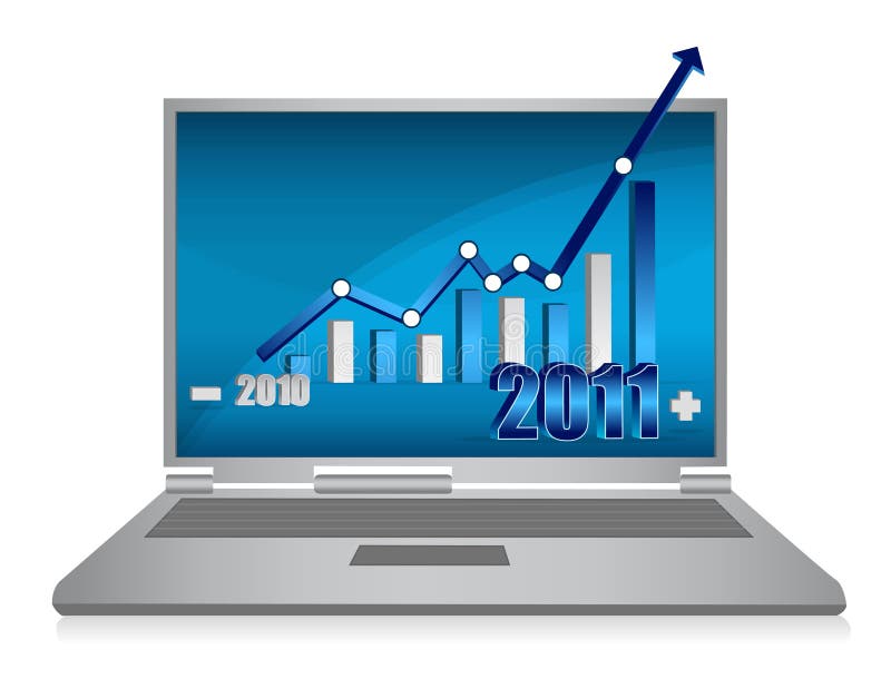 Monitor growth graph stock vector. Illustration of chart - 14562377