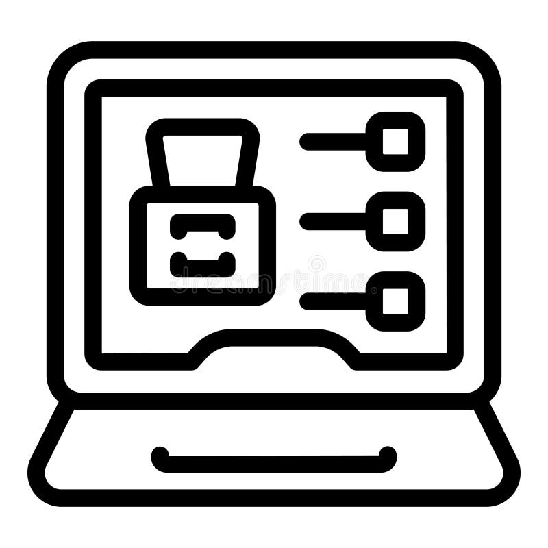 Laptop Hack Attack Icon Outline Vector. Phishing Scam Stock Vector ...