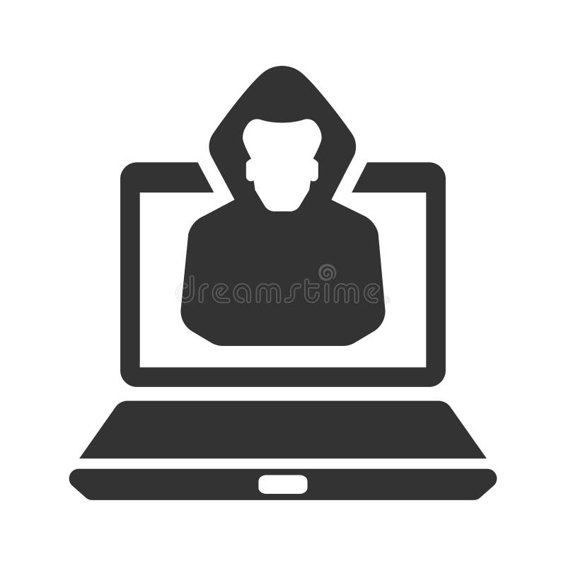 Laptop Hacker icon stock vector. Illustration of hacker - 196720409