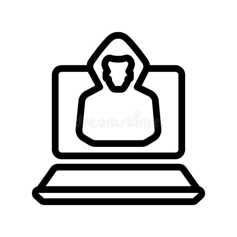Laptop Hacker icon stock illustration. Illustration of cyber - 365647071