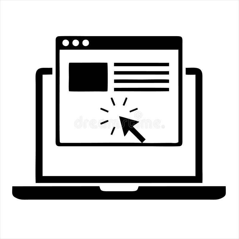 Laptop with Hand Icon. Laptop Icon. Laptop Vector Stock Vector ...