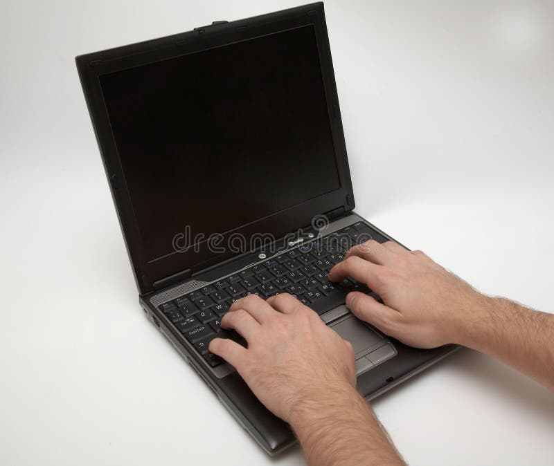Laptop with hands stock photo. Image of power, conceptual - 621910