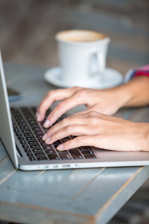 Laptop Hands Typing stock photo. Image of communications - 53410668