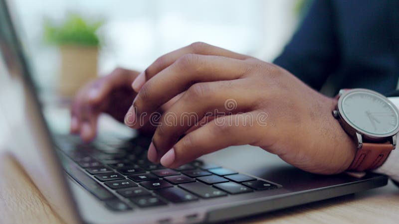 Laptop, Hands Typing and Working in Office, Writing Email or Browsing ...