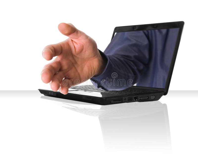 Laptop Handshake stock image. Image of shake, contract - 4969583