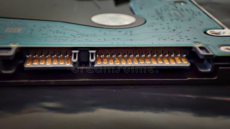 Laptop Hard Disk Power and Data Sockets Viewed from the Front Stock ...