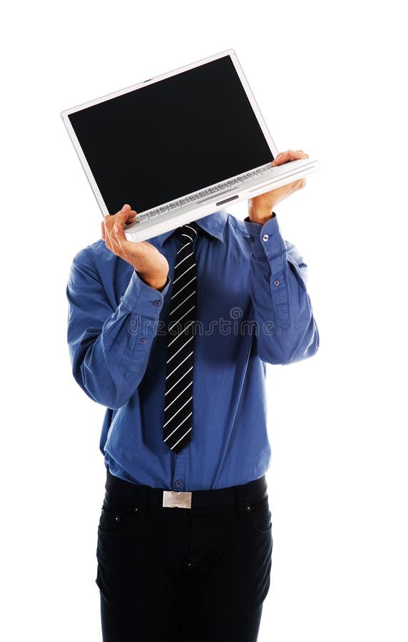 Laptop Head stock photo. Image of blank, laptop, name - 4879356