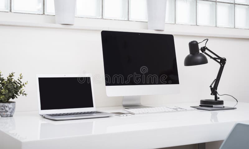 Laptop header stock image. Image of desk, electronics - 80487277