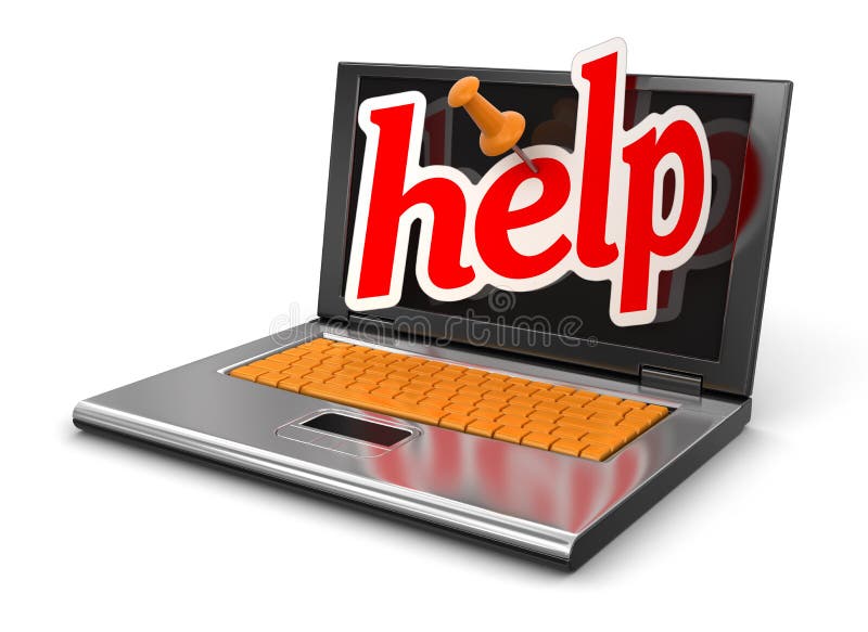 Laptop and Help (clipping Path Included) Stock Illustration ...