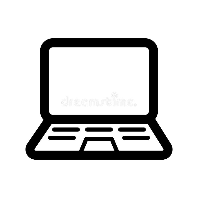 Laptop Icon. Black Notebook Icon in Flat Style Stock Vector ...