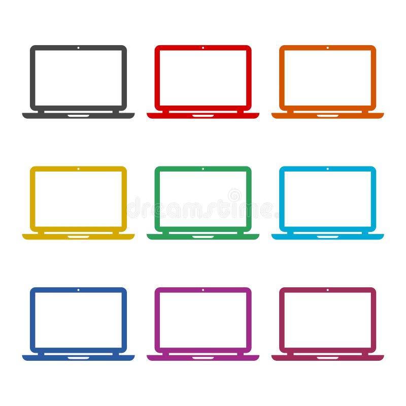 Laptop Icon, Color Icons Set Stock Vector - Illustration of icon ...