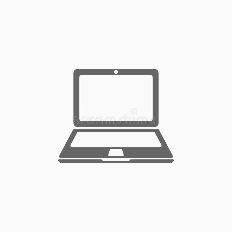 Computer Icon Isolated on White. PC Symbol. Stock Vector - Illustration ...