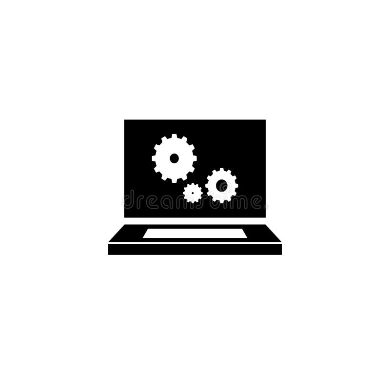 Laptop Icon Design with Settings Symbol, Simple Creative Laptop Icon ...
