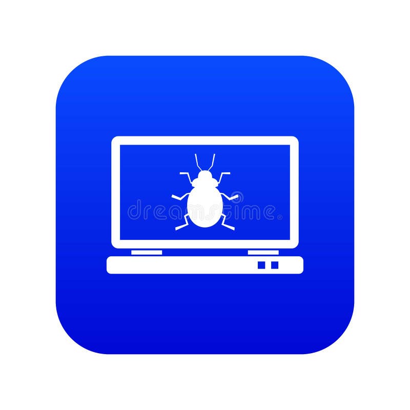 Laptop icon digital blue stock vector. Illustration of code - 141039296