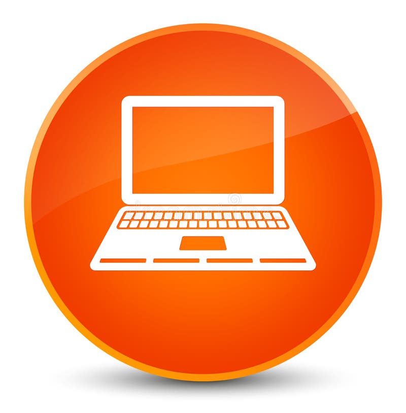 Laptop Icon Elegant Orange Round Button Stock Illustration ...