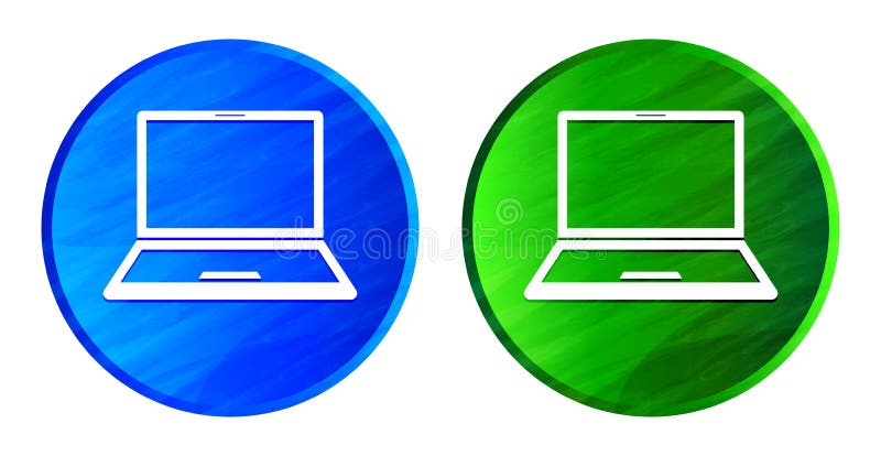 Laptop Icon Grunge Texture Round Button Set Illustration Stock ...