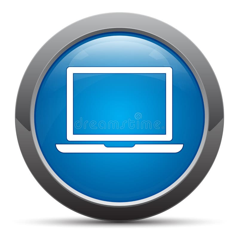 Laptop Icon Premium Blue Round Button Vector Illustration Stock Vector ...