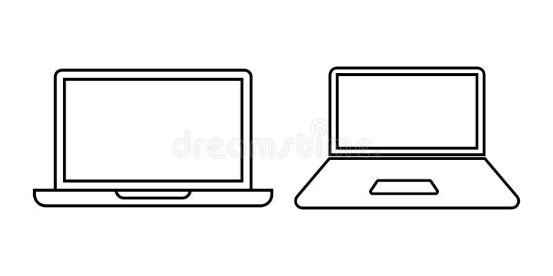 Laptop Icon Set Simple Design. Vector Stock Vector - Illustration of ...