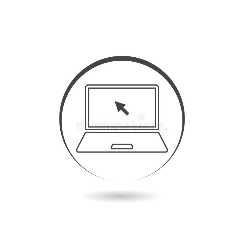 Laptop icon with shadow stock vector. Illustration of network - 192850257