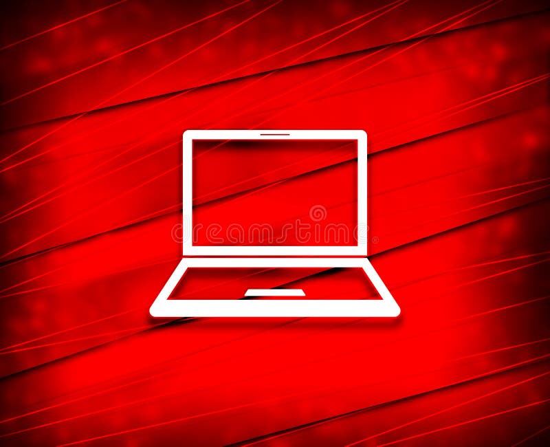 Laptop Icon Realistic Diagonal Motion Red Round Button Illustration ...