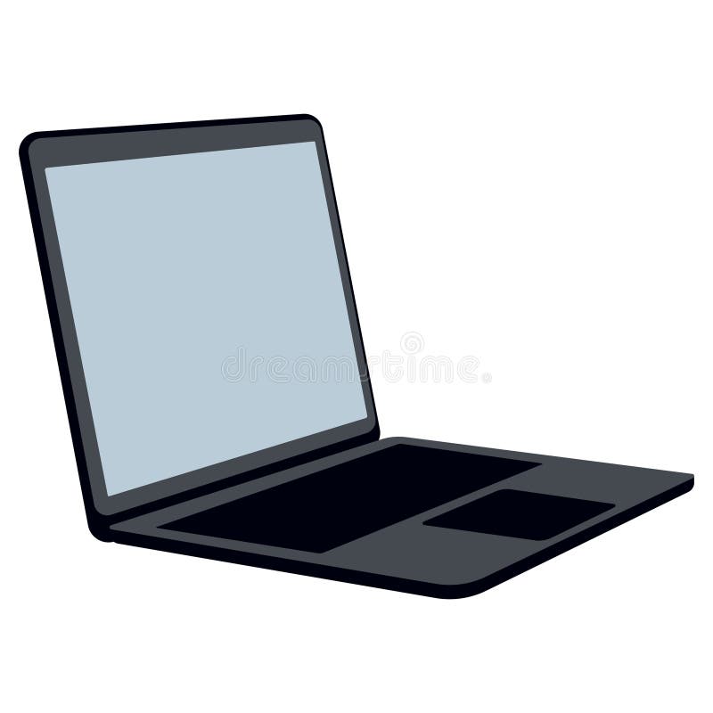 Laptop Icon Side View. Vector Illustration. Stock Vector - Illustration ...