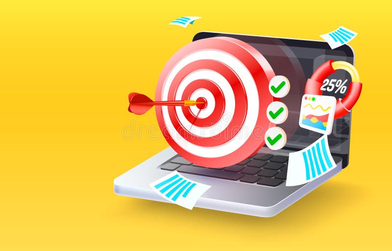 Laptop Icon Target, Business Analysis, Computer Search Information ...