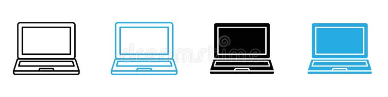 Laptop Icon Vector Set Collection for Web Stock Vector - Illustration ...