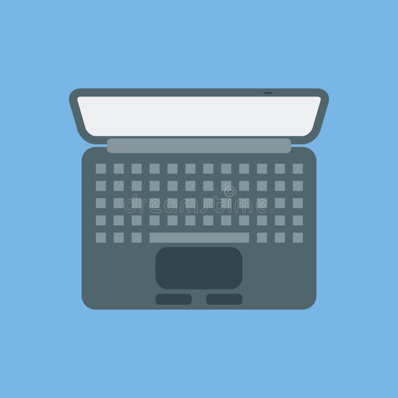 A Laptop Icon. View from Above Stock Illustration - Illustration of ...