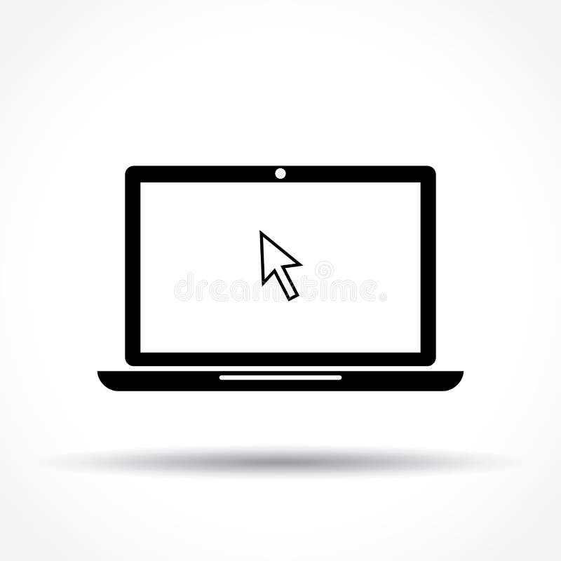 Laptop Icon on White Background Stock Vector - Illustration of vector ...
