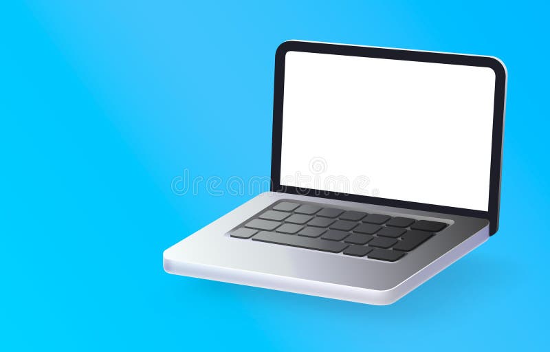 Laptop Icon, White Screen, Computer Frame Work. Vector Illustration ...