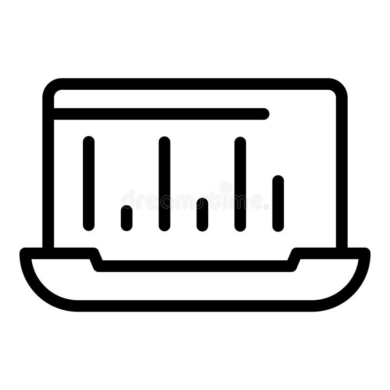 Laptop Interface Icon, Outline Style Stock Vector - Illustration of ...