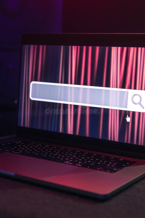 Laptop with Internet Browser Search Bar on Screen. Stock Photo - Image ...