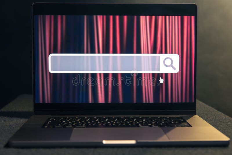 Laptop with Internet Browser Search Bar on Screen. Stock Illustration ...