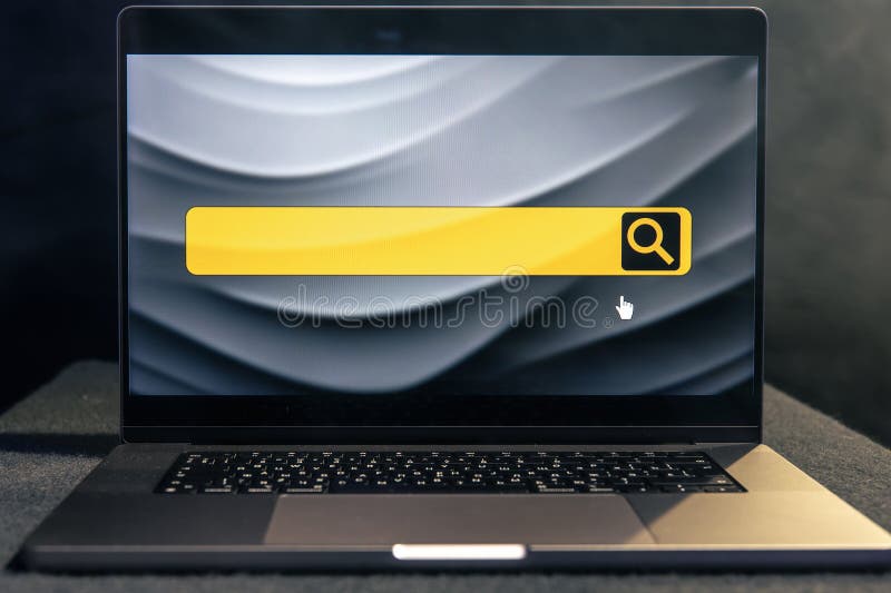 Laptop with Internet Browser Search Bar on Screen. Stock Photo - Image ...