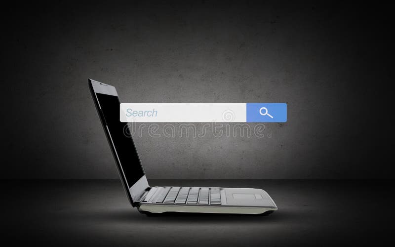 Laptop with Internet Search Browser on Screen Stock Illustration ...