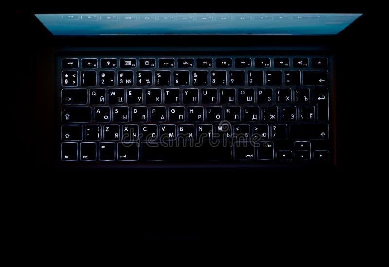 Laptop isolated in dark stock image. Image of silver - 26982543