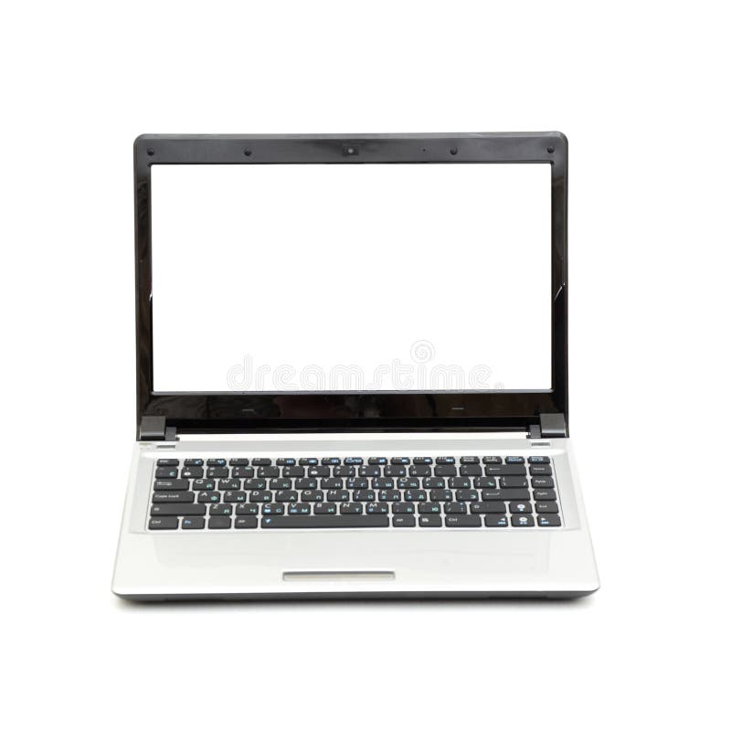 Laptop Isolated On White Background Stock Photo - Image of equipment ...