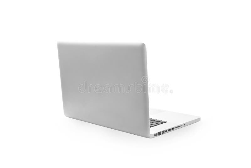 Computer Laptop Open Back View Isolated Stock Image - Image of netbook ...
