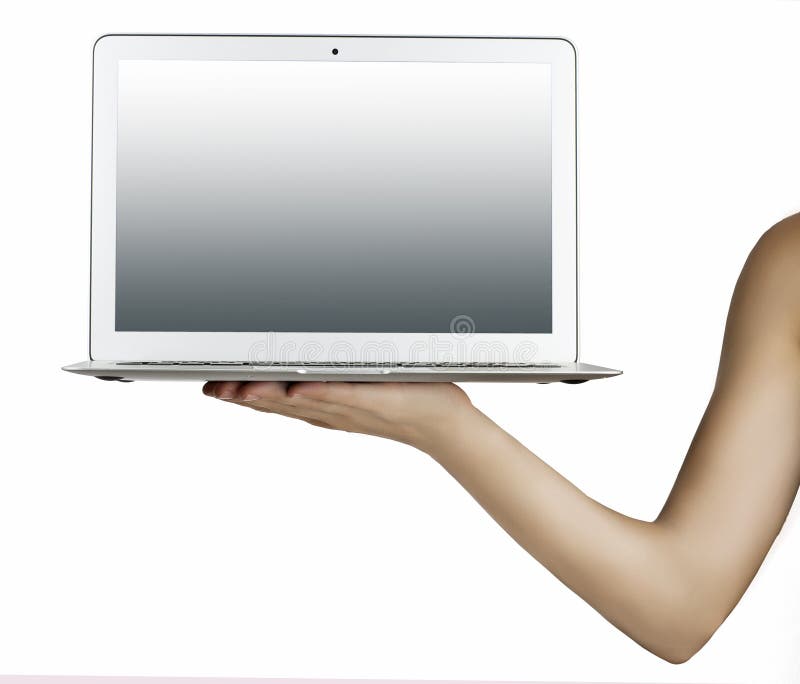 Laptop Isolated on White Background Stock Photo - Image of open ...