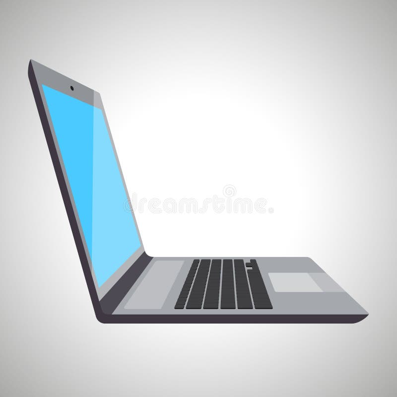 Laptop Isolated on White Background. Vector Illustration. Stock Vector ...